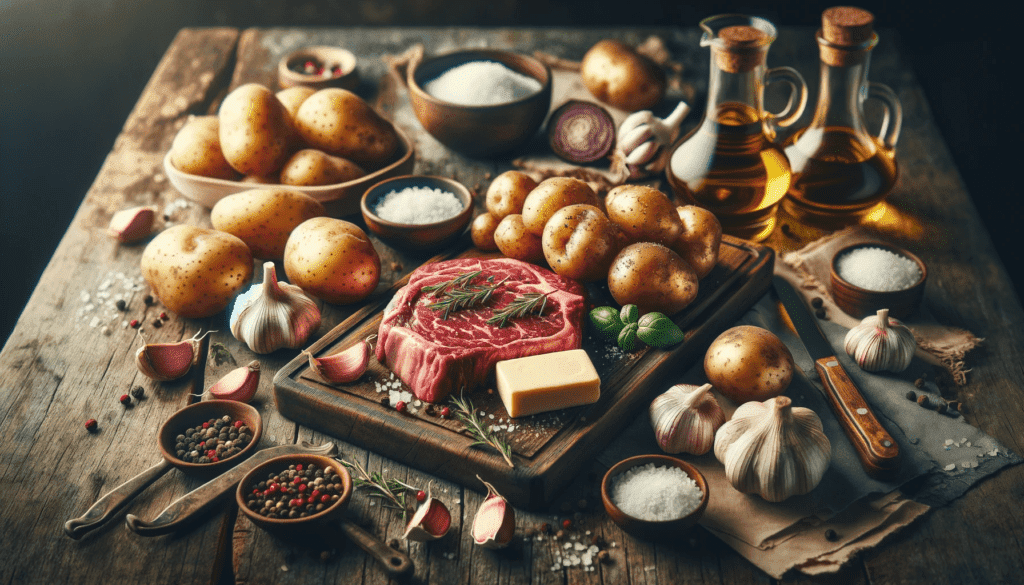 Receta de Churrasco con Patatas y Mantequilla de Ajo - Sabor